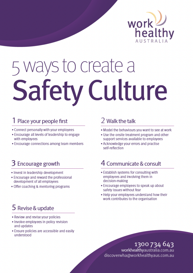 5 ways leaders can create a safety culture | Work Healthy Australia